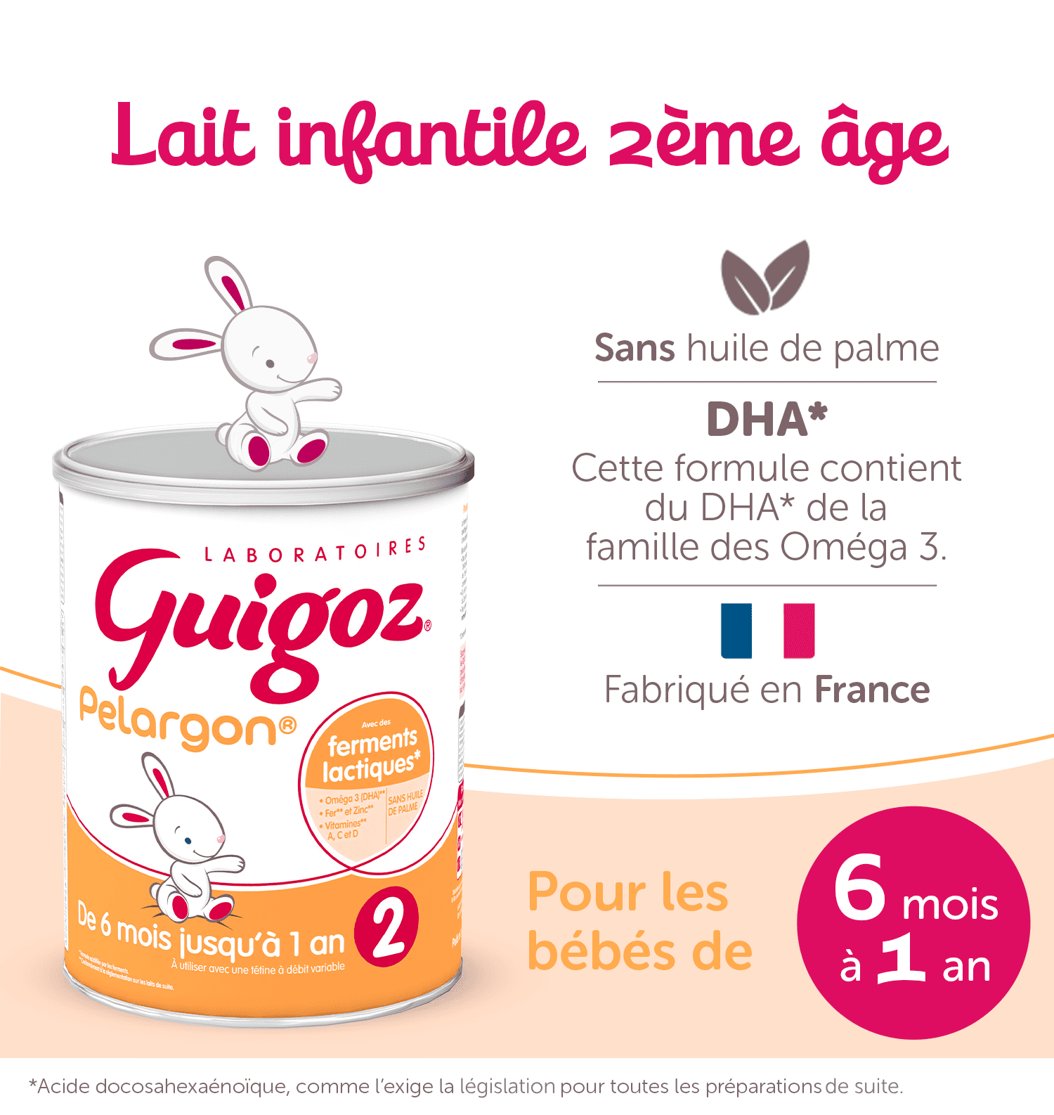 Lait 2ème âge GUIGOZ® Pelargon 2 | Guigoz