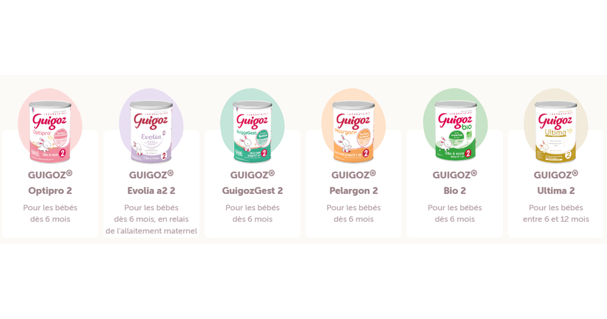 Les différentes gammes de produits Guigoz®